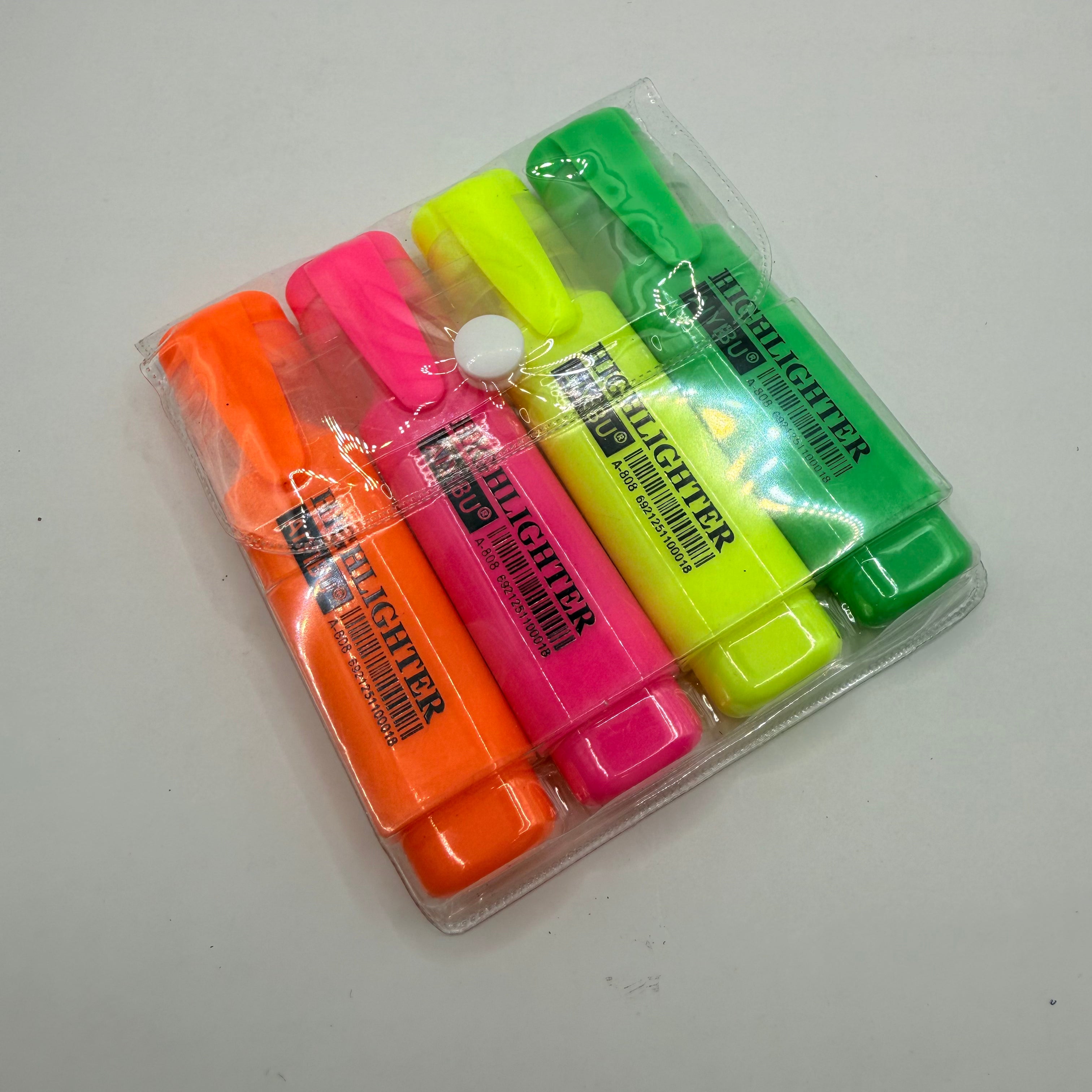 4-Pack Assorted Fluorescent Highlighters – The Value Junction